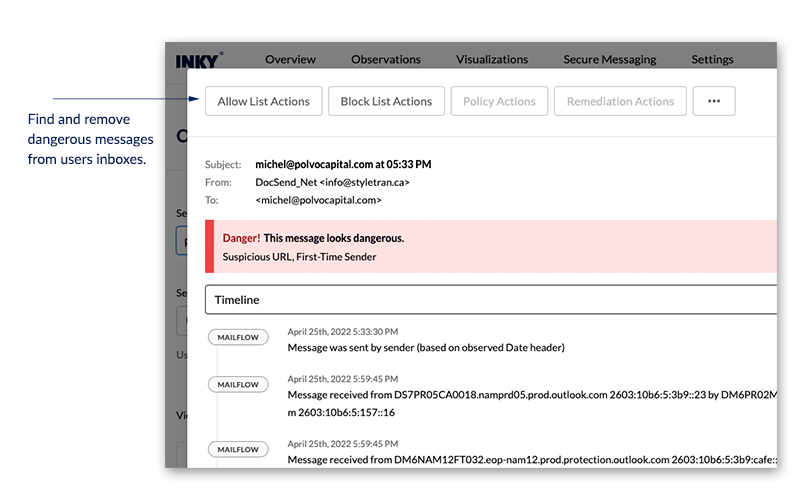 INKY | Email Security Platform | Internal Mail Protection