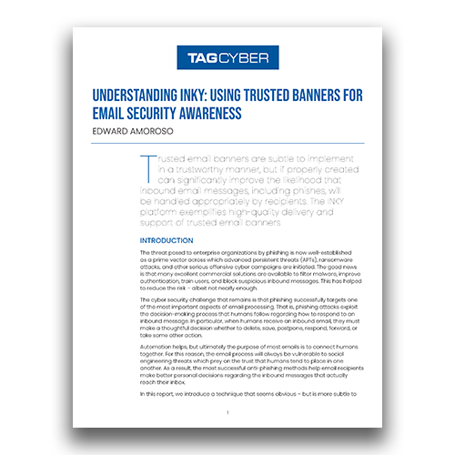 Tag Cyber Report: Using Trusted Banners for Email Security Awareness